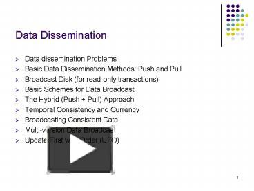 Data Dissemination presentation | free to view