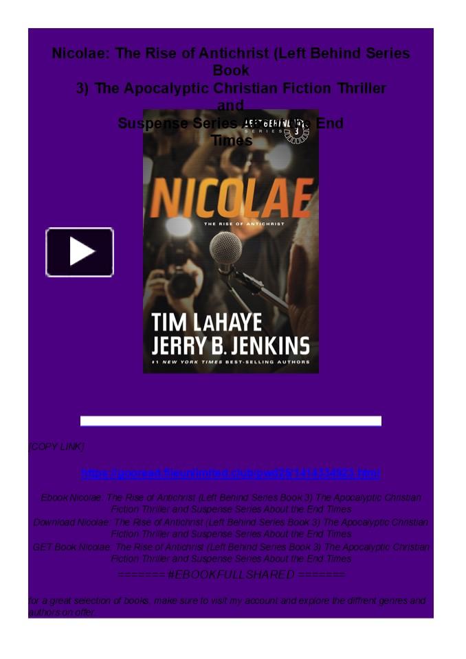 Download (PDF) Nicolae: The Rise of Antichrist (Left Behind Series Book ...