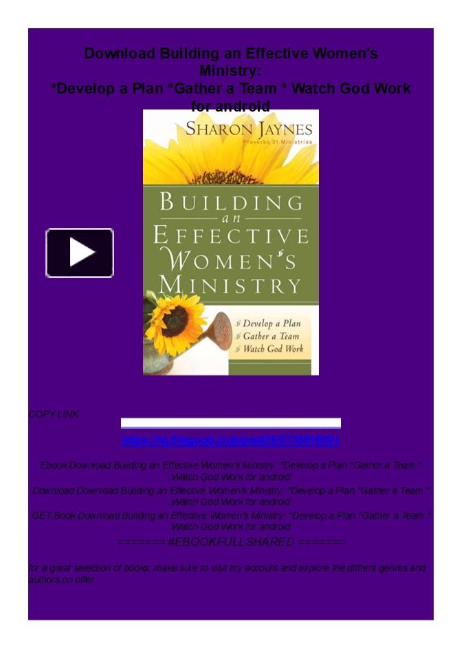 PPT – Download Building an Effective Women's Ministry: *Develop a Plan ...