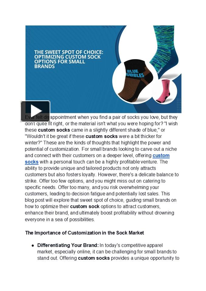 PPT – The Sweet Spot of Choice: Optimizing Custom Sock Options for ...