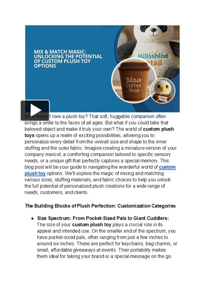 PPT – Mix & Match Magic: Unlocking the Potential of Custom Plush Toy ...