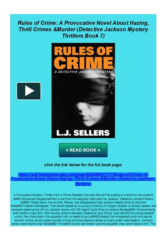 PPT – Download Rules of Crime: A Provocative Novel About Hazing, Thrill ...