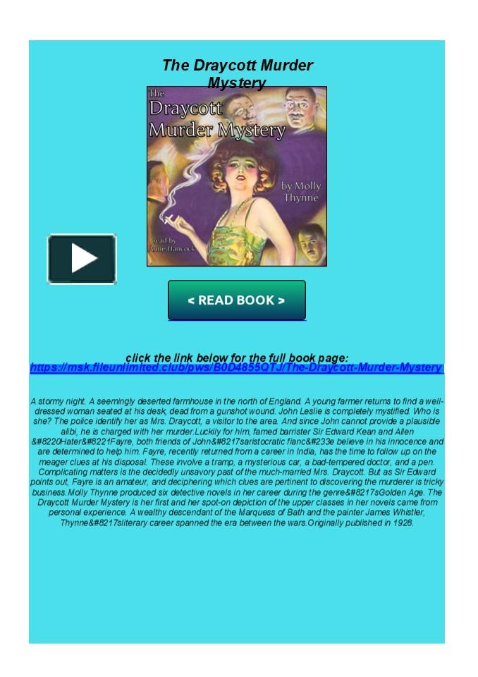 PPT – Kindle The Draycott Murder Mystery PowerPoint presentation | free ...