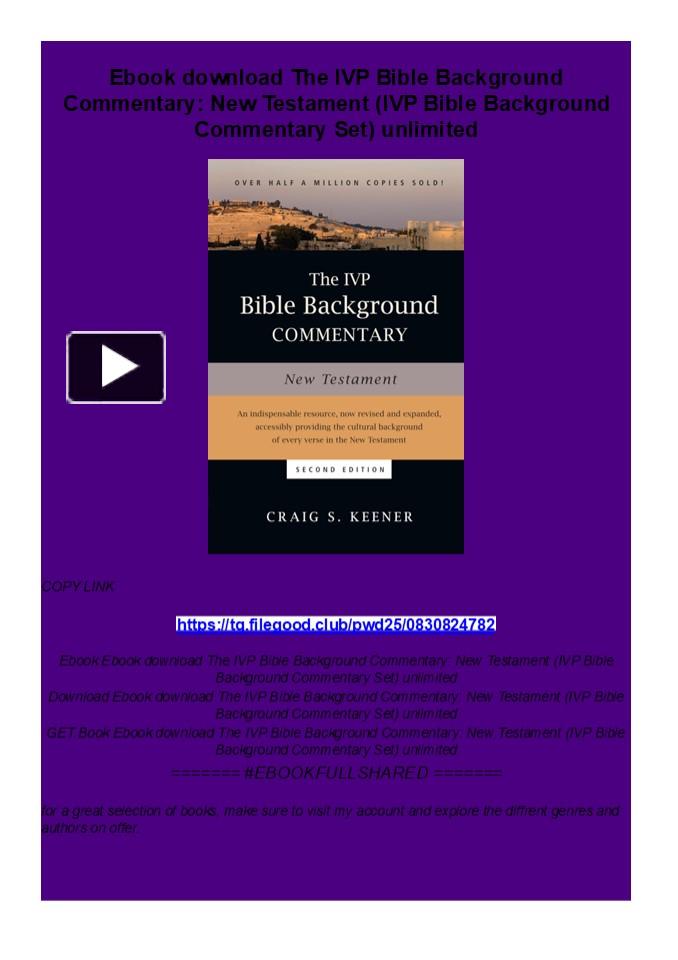 PPT – Ebook download The IVP Bible Background Commentary: New Testament ...