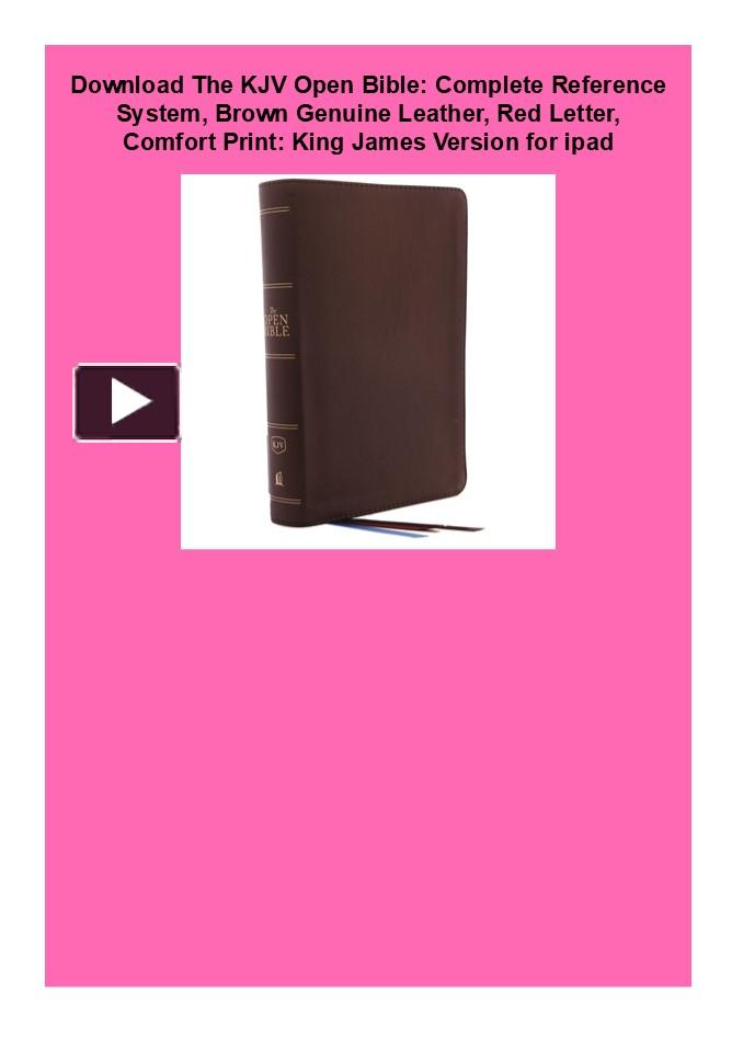 Download The KJV Open Bible: Complete Reference System, Brown Genuine ...