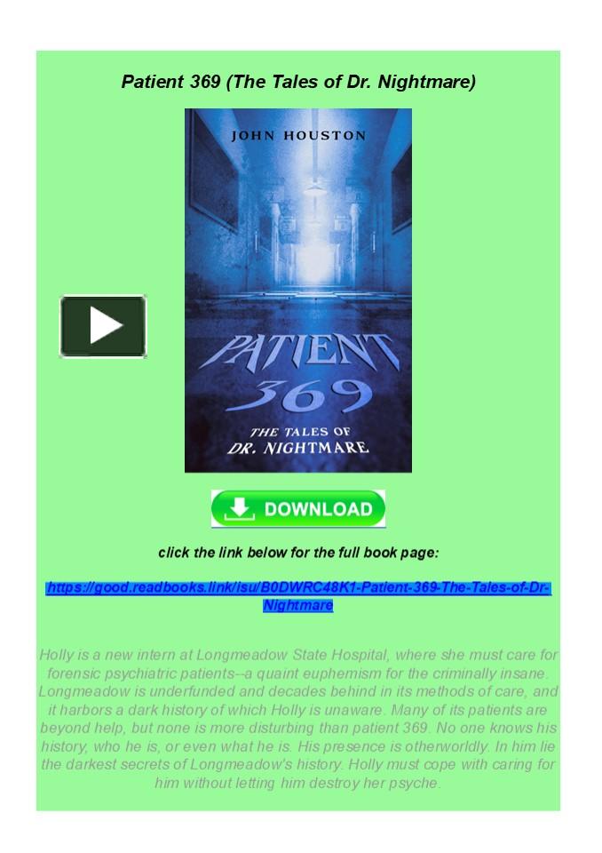 DOWNLOAD PDF Patient 369 (The Tales of Dr. Nightmare) presentation ...