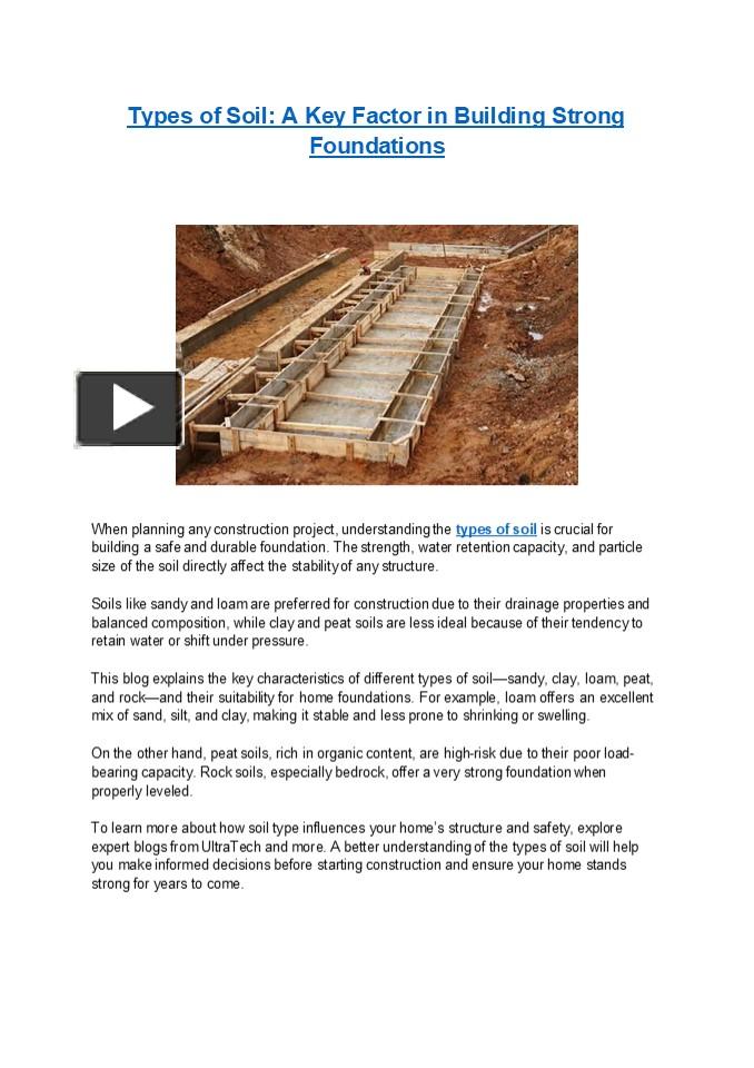 Types of Soil - A Key Factor in Building Strong Foundations ...