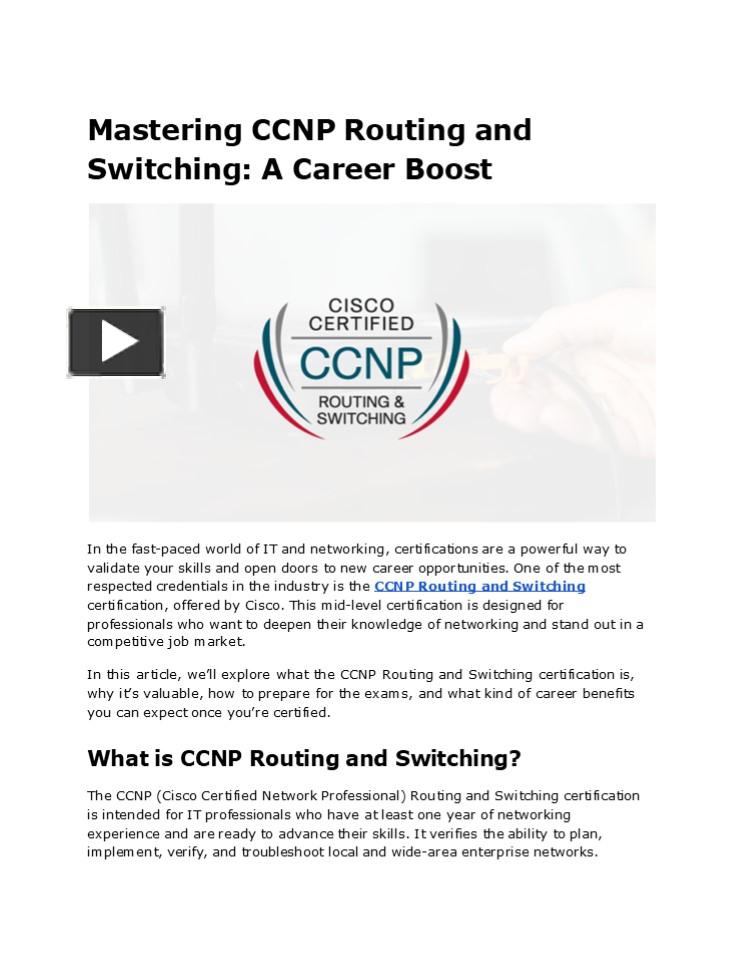 Mastering CCNP Routing and Switching Certification presentation | free ...