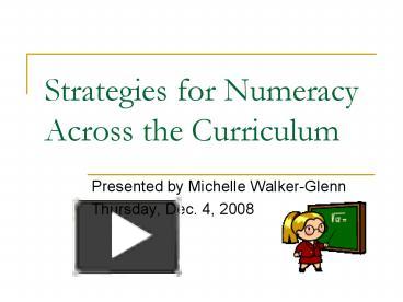 Strategies for Numeracy Across the Curriculum presentation | free to view