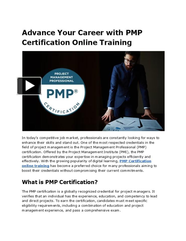 Master Project Management with PMP Certification Online presentation ...