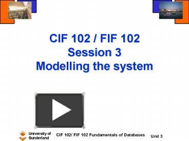 PPT – CIF 102 FIF 102 Session 3 Modelling the system PowerPoint ...
