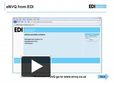 eNVQ Tour presentation | free to view