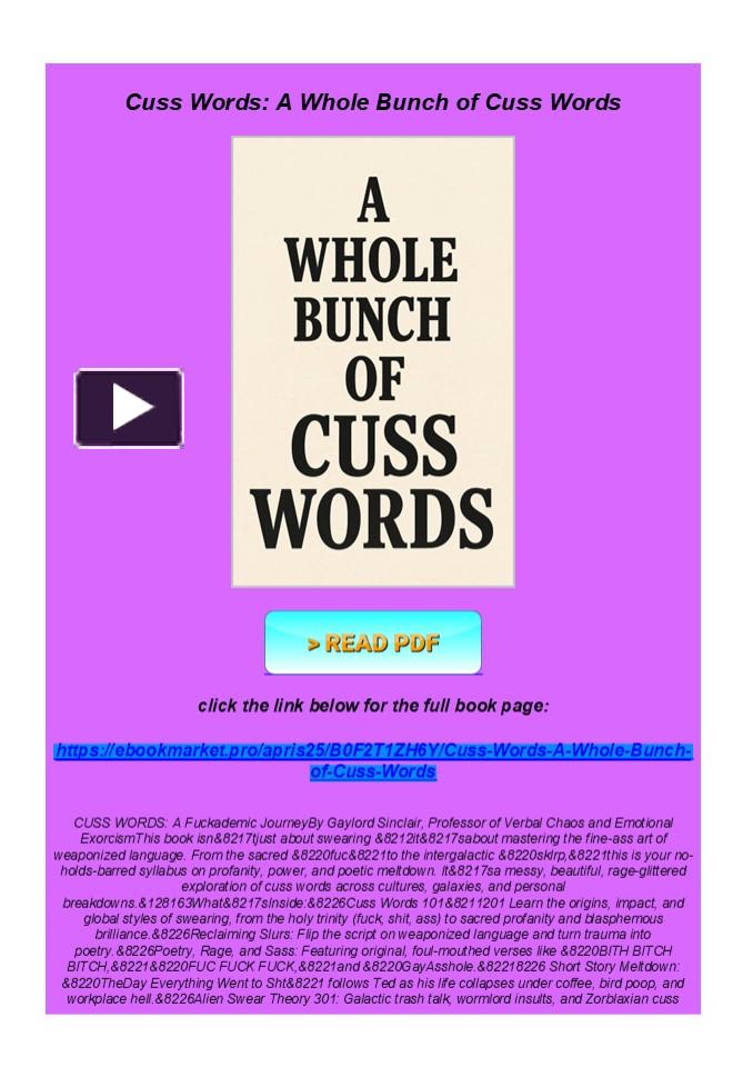 Kindle Cuss Words: A Whole Bunch of Cuss Words presentation | free to ...