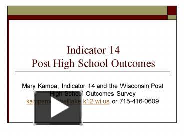 PPT – Indicator 14 Post High School Outcomes PowerPoint presentation ...
