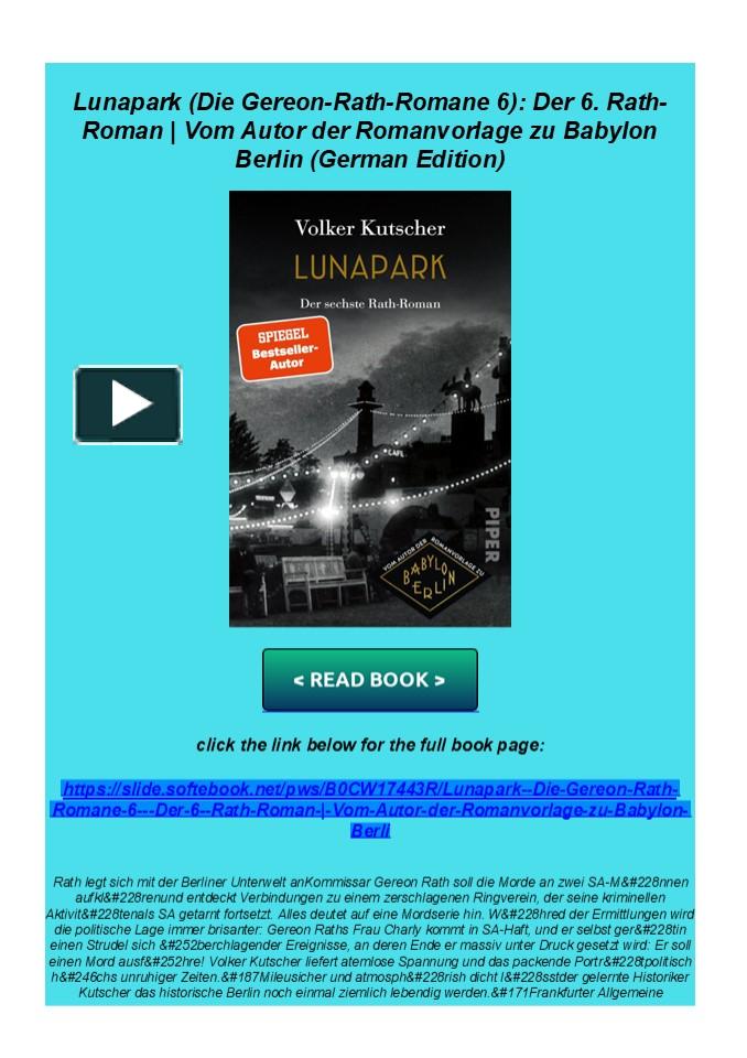 Download Lunapark (Die Gereon-Rath-Romane 6): Der 6. Rath-Roman | Vom ...