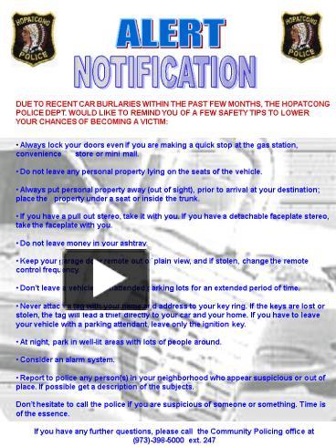 PPT – ALERT PowerPoint presentation | free to view - id: 9d0bc-ZGVjZ