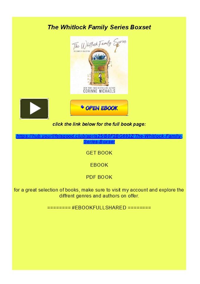 KINDLE The Whitlock Family Series Boxset presentation | free to download