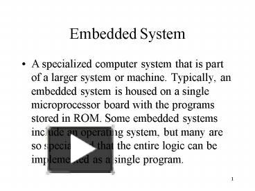 Embedded System presentation | free to view