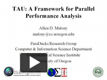 PPT – Allen D. Malony PowerPoint presentation | free to download - id ...