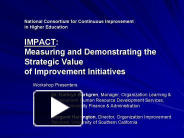 PPT – National Consortium for Continuous Improvement in Higher ...