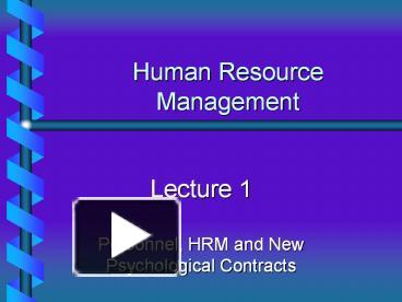 PPT – Human Resource Management PowerPoint presentation | free to view ...