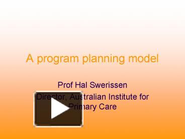 PPT – A program planning model PowerPoint presentation | free to view ...