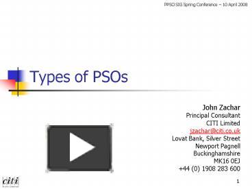 Types of PSOs presentation | free to view
