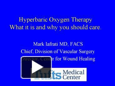 Hyperbaric Oxygen Therapy What it is and why you should care ...