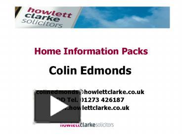 PPT – Home Information Packs PowerPoint presentation | free to view ...