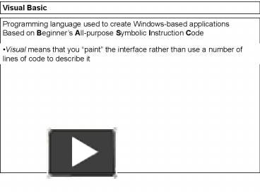Visual Basic presentation | free to view