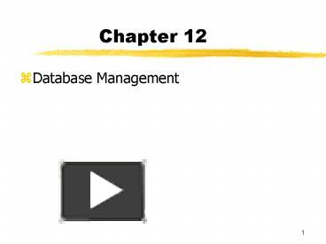 PPT – Database Management PowerPoint presentation | free to view - id ...