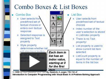 Combo Boxes presentation | free to view
