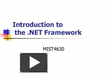PPT – Introduction to the .NET Framework PowerPoint presentation | free ...