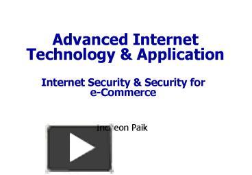 Advanced Internet Technology presentation | free to view