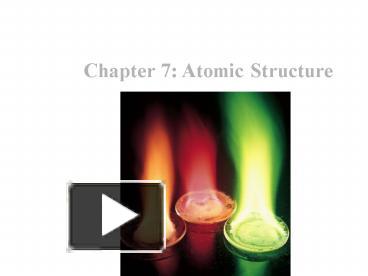 PPT – Chapter 7: Atomic Structure PowerPoint presentation | free to ...