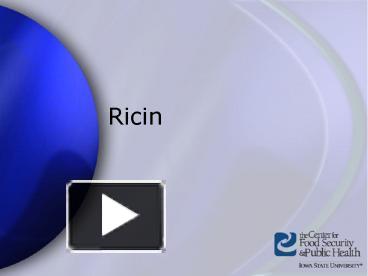 Ricin presentation | free to download