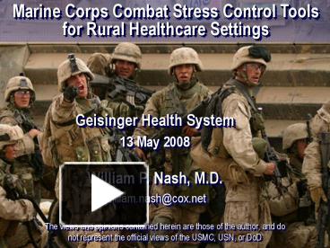 Preventing, Identifying and Treating Combat and Operational Stress ...