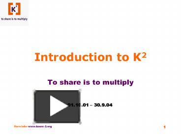 Introduction to K2 presentation | free to view
