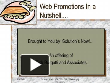 Web Promotions In a Nutshell.... presentation | free to view