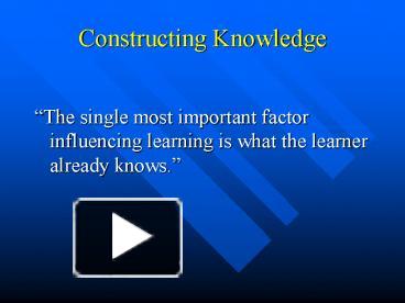 Constructing Knowledge presentation | free to view