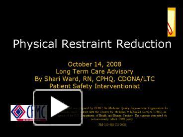 Physical Restraint Reduction presentation | free to view