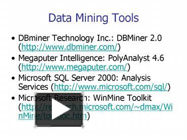 Data Mining Tools presentation | free to view
