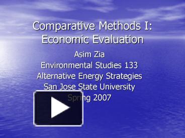PPT – Comparative Methods I: Economic Evaluation PowerPoint ...
