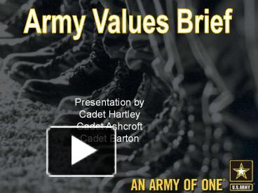 Army Values Brief presentation | free to view