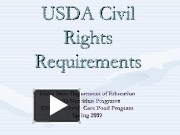 PPT – USDA Civil Rights Requirements PowerPoint presentation | free to ...