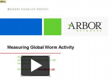 PPT – Measuring Global Worm Activity PowerPoint presentation | free to ...