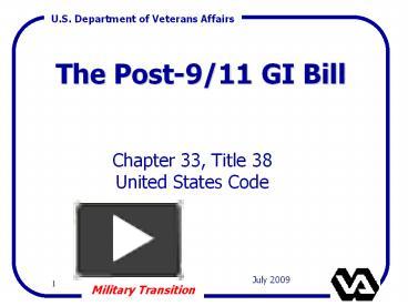 Chapter 33, Title 38 United States Code presentation | free to view