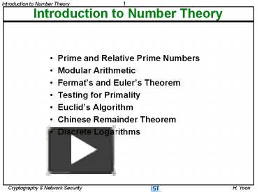 Introduction to Number Theory presentation | free to view
