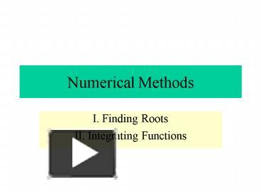 Numerical Methods presentation | free to view