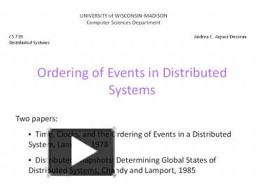 Ordering of Events in Distributed Systems presentation | free to download